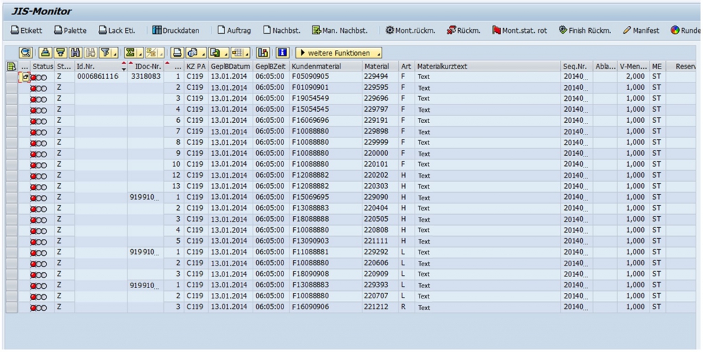 SAP Just-in-time, SAP Just-in-sequence: SAP JIT-/JIS-Monitor